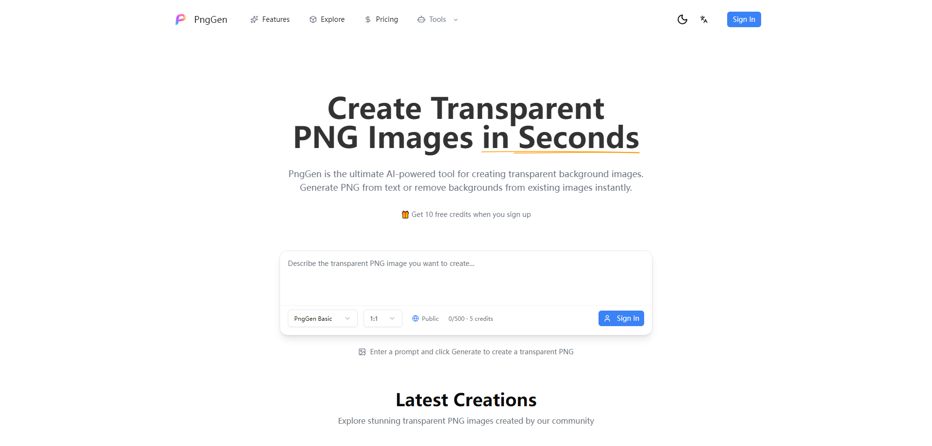 PngGen - AI Transparent PNG Image Generator